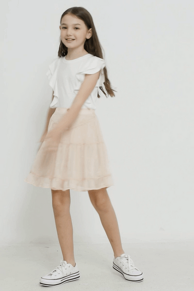 Girls Embroidered Chiffon Skirt – HLA WS